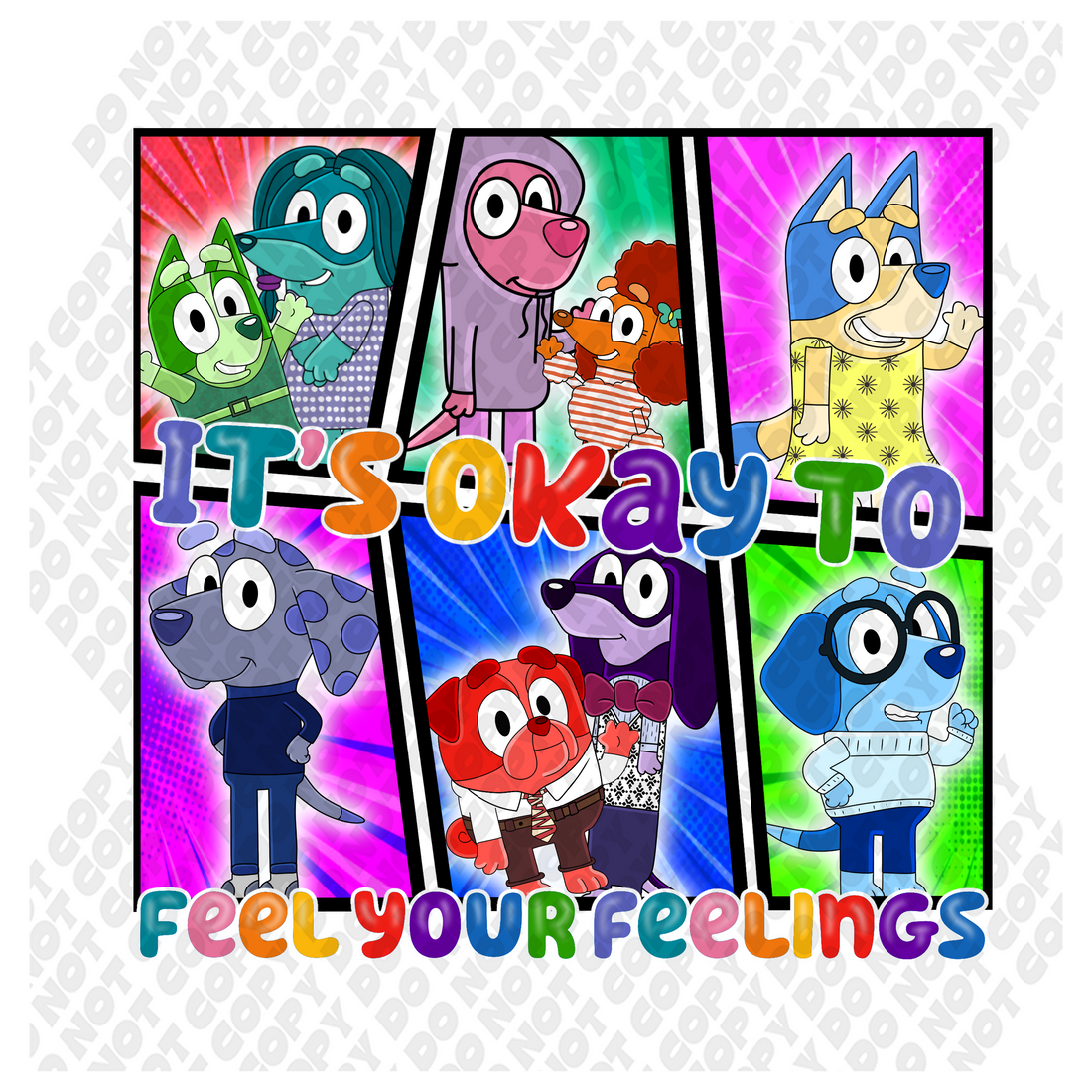 Bluey Feel Your Feelings | DTF Transfer Sticker – DTF Reaper