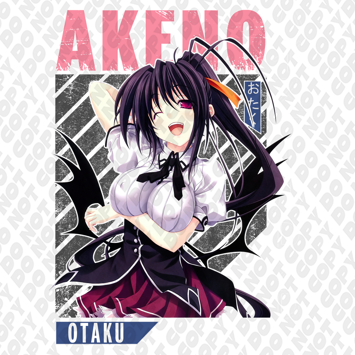 Akeno Devil Faded DTF Transfer | DTF Transfer Sticker – DTF Reaper
