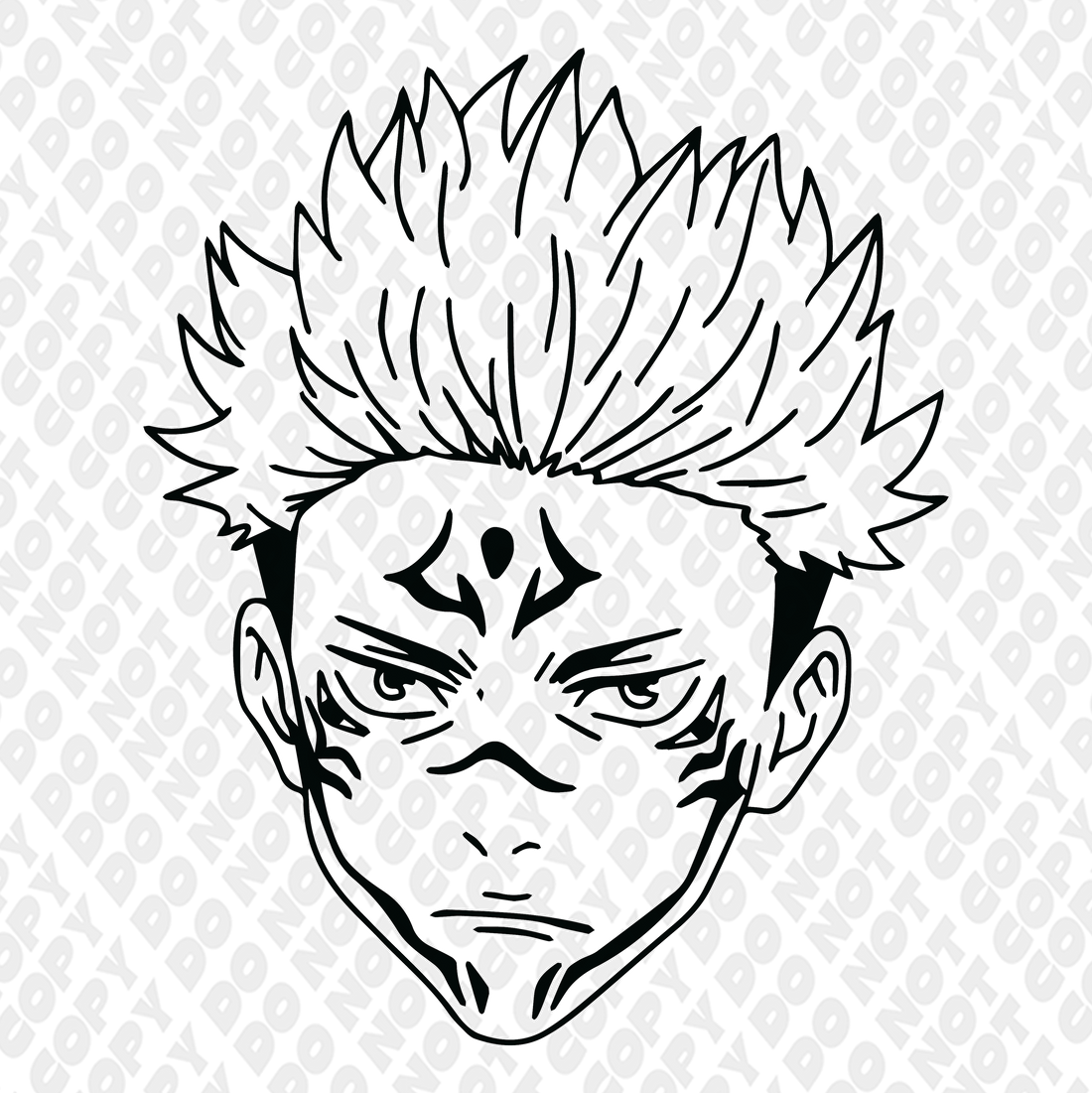 Sukuna Plotting Head Outline | DTF Transfer Sticker – DTF Reaper