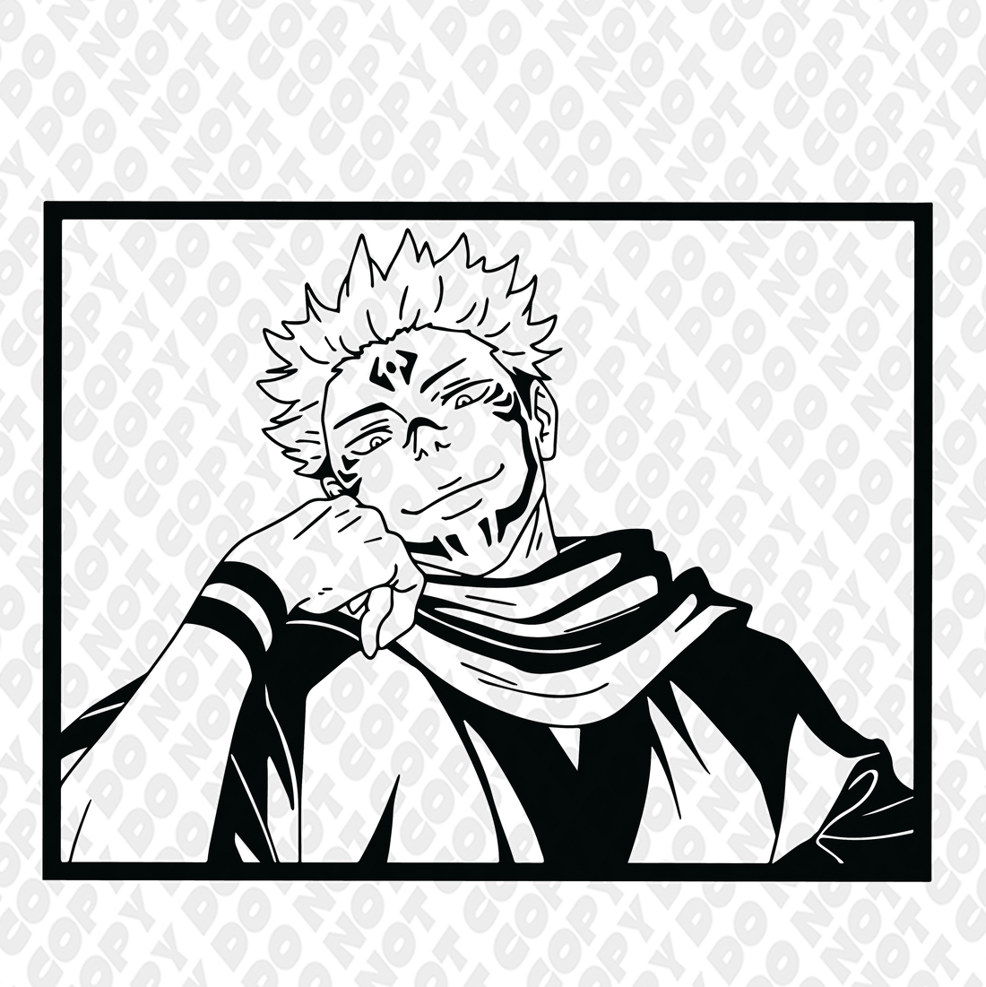 Sukuna Amusing Peasant Outline | DTF Transfer Sticker – DTF Reaper