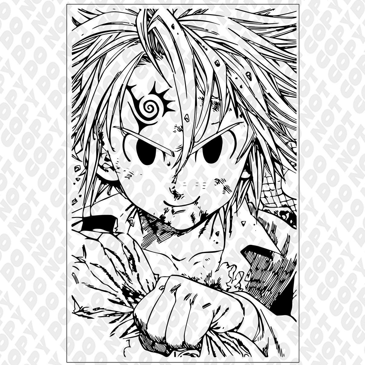Meliodas Confident Outline | DTF Transfer Sticker – DTF Reaper
