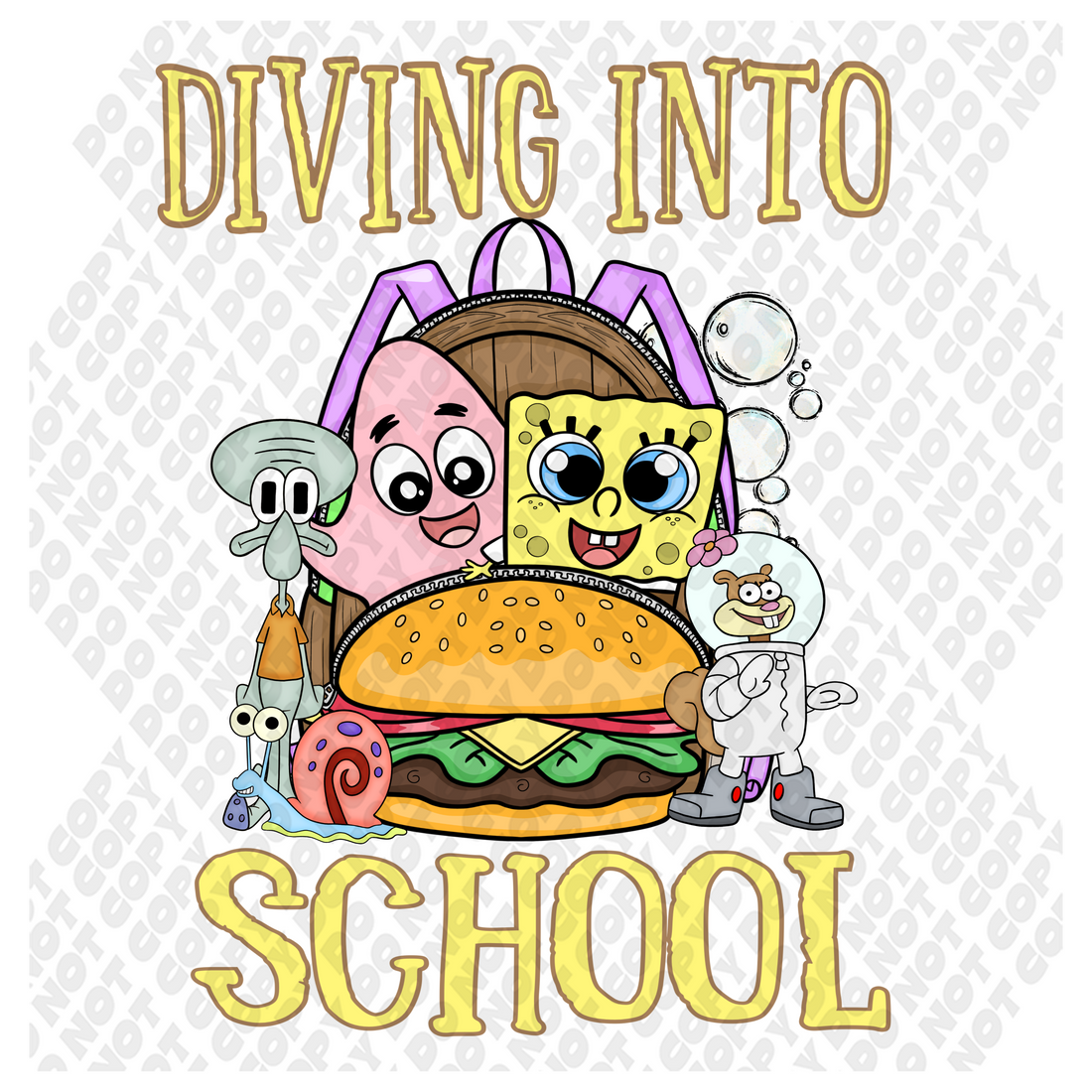 Spongebob School | DTF Transfer Sticker – DTF Reaper